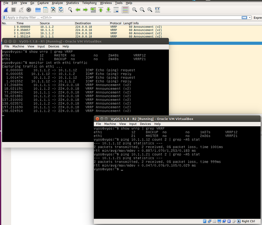 [SOLVED] Configuring VRRP for Load Sharing - General questions - VyOS Forums