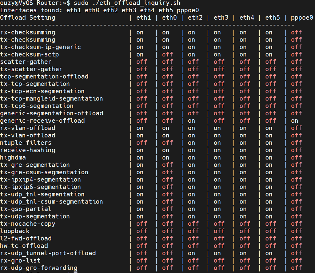 Turn on "hw-tc-offload" function etc. by script - Feature requests - VyOS Forums
